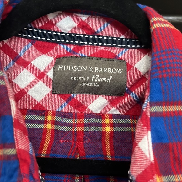 Hudson & Barrow | Shirts | Mens Hudson And Barrow Red Flannel Shirt ...